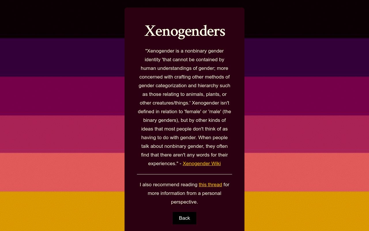 Xenogender Explanation